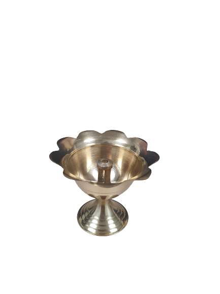 BD2 BRASS DIYA FLOWER SHAPE - Little India