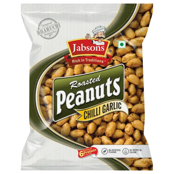 JABSONS ROASTED PEANUTS CHILLI GARLIC 140GR - Little India