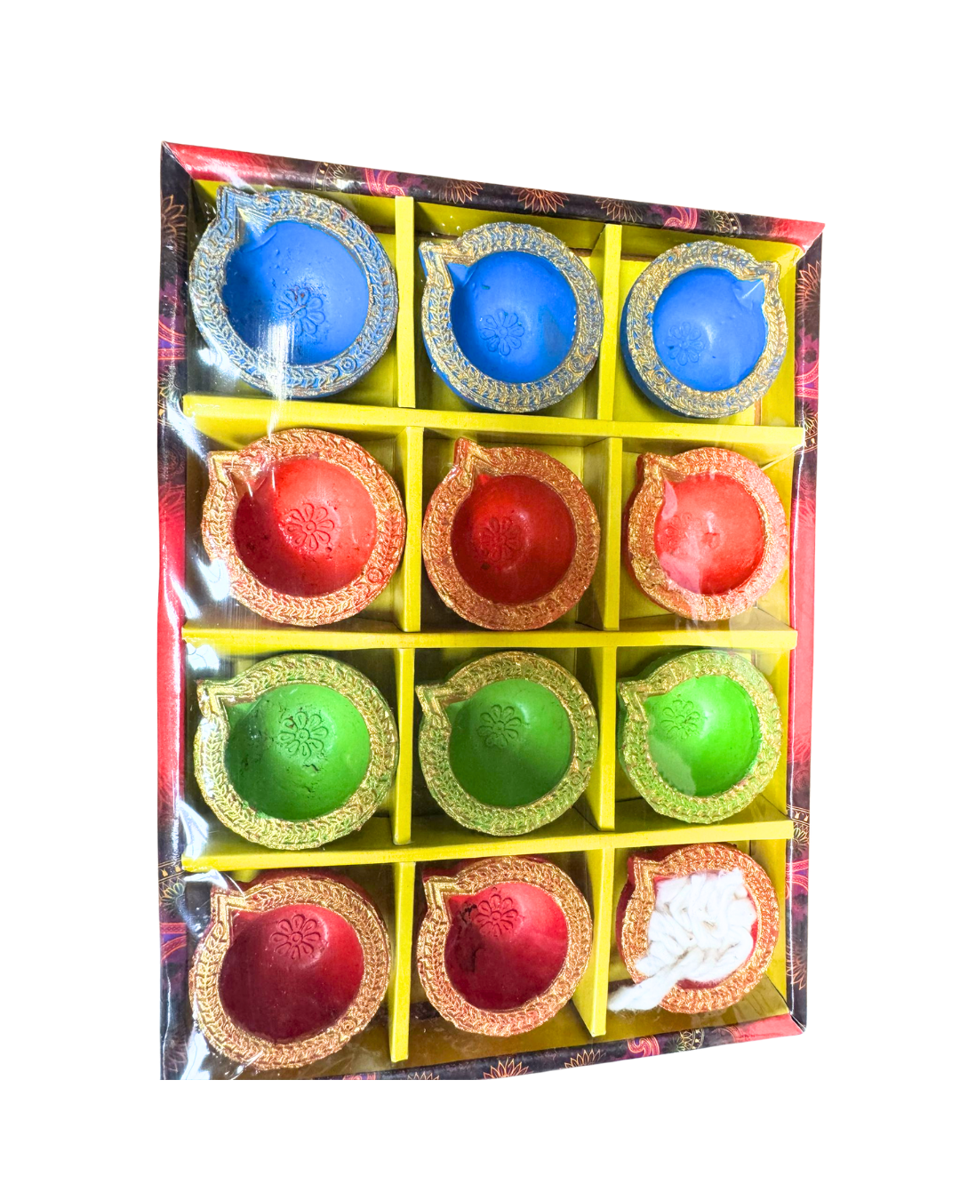 Diya Beautiful Set of 12 - Simple (GD 101) - Little India